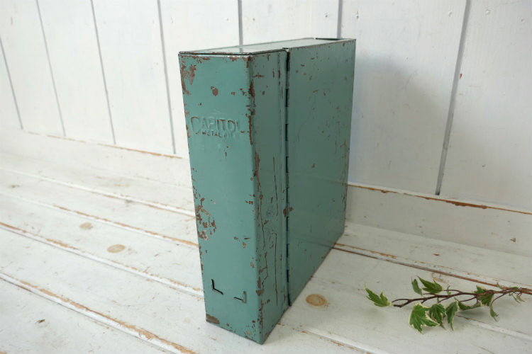 CAPITOL METAL FILE インダストリアル ミントグリーン メタル製 ヴィンテージ ファイルケース 書類ケース USA ...