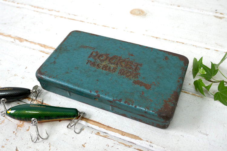 POKET TACKLE BOX ポケット タックルボックス ヴィンテージ OLD オールド ケース USA フィッシング 釣り道具 ...