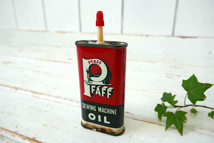 1862's~ PFAFF SEWING MACHINE OIL ミシン ソーイング ヴィンテージ OLD ティン製 オイル缶 油差し US ...